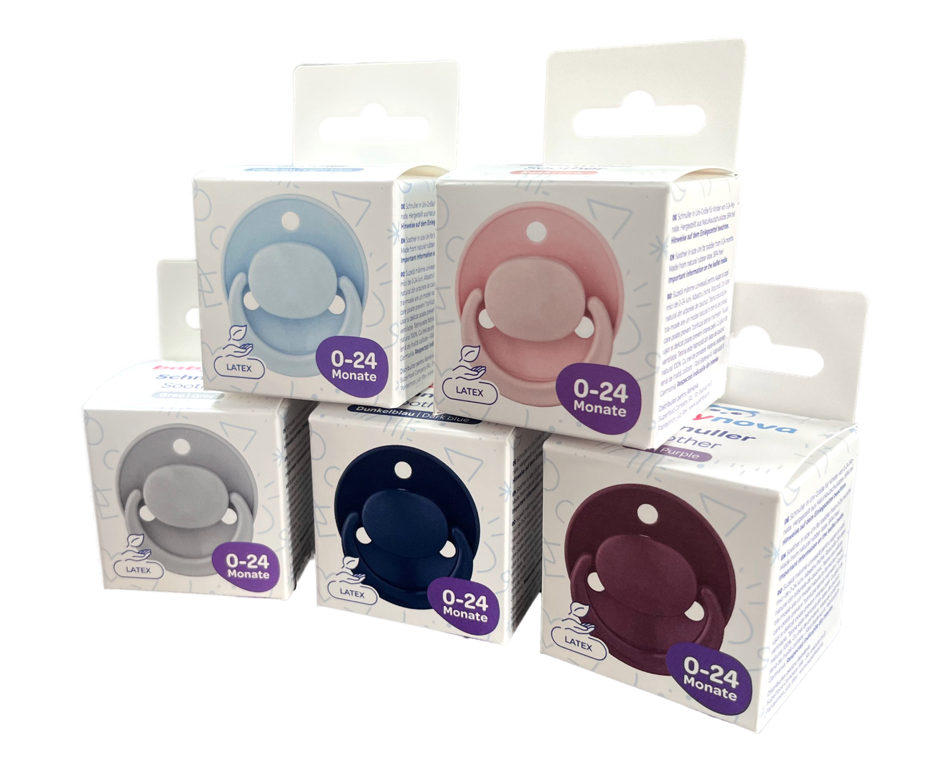Latex Round Pacifier 1 Pack - Grey