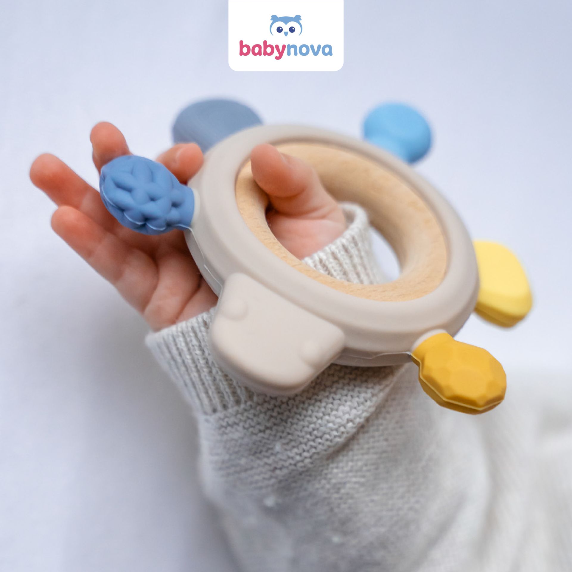 Holz Silikon Beißring | BABY-NOVA